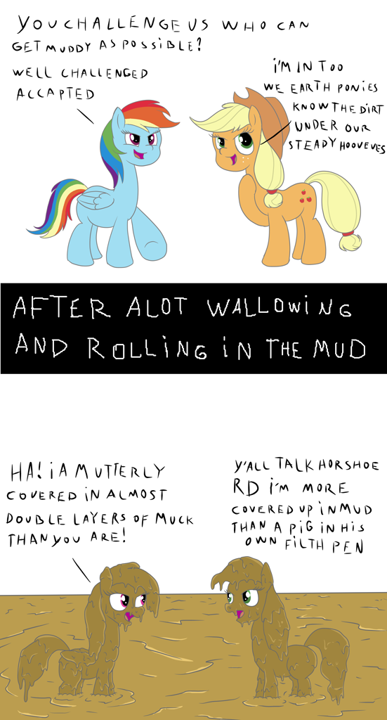 #3246137 - safe, artist:amateur-draw, applejack, rainbow dash, earth ...