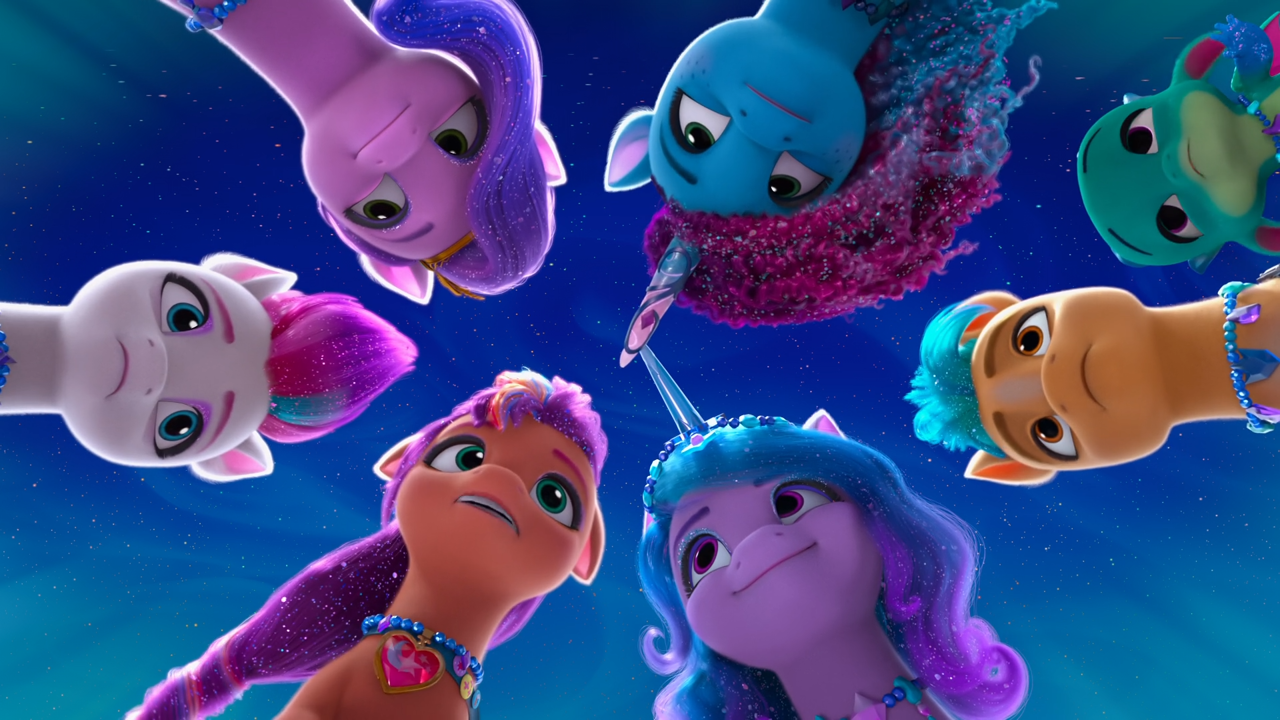 #3246560 - safe, screencap, hitch trailblazer, izzy moonbow, misty brightdawn, pipp petals ...