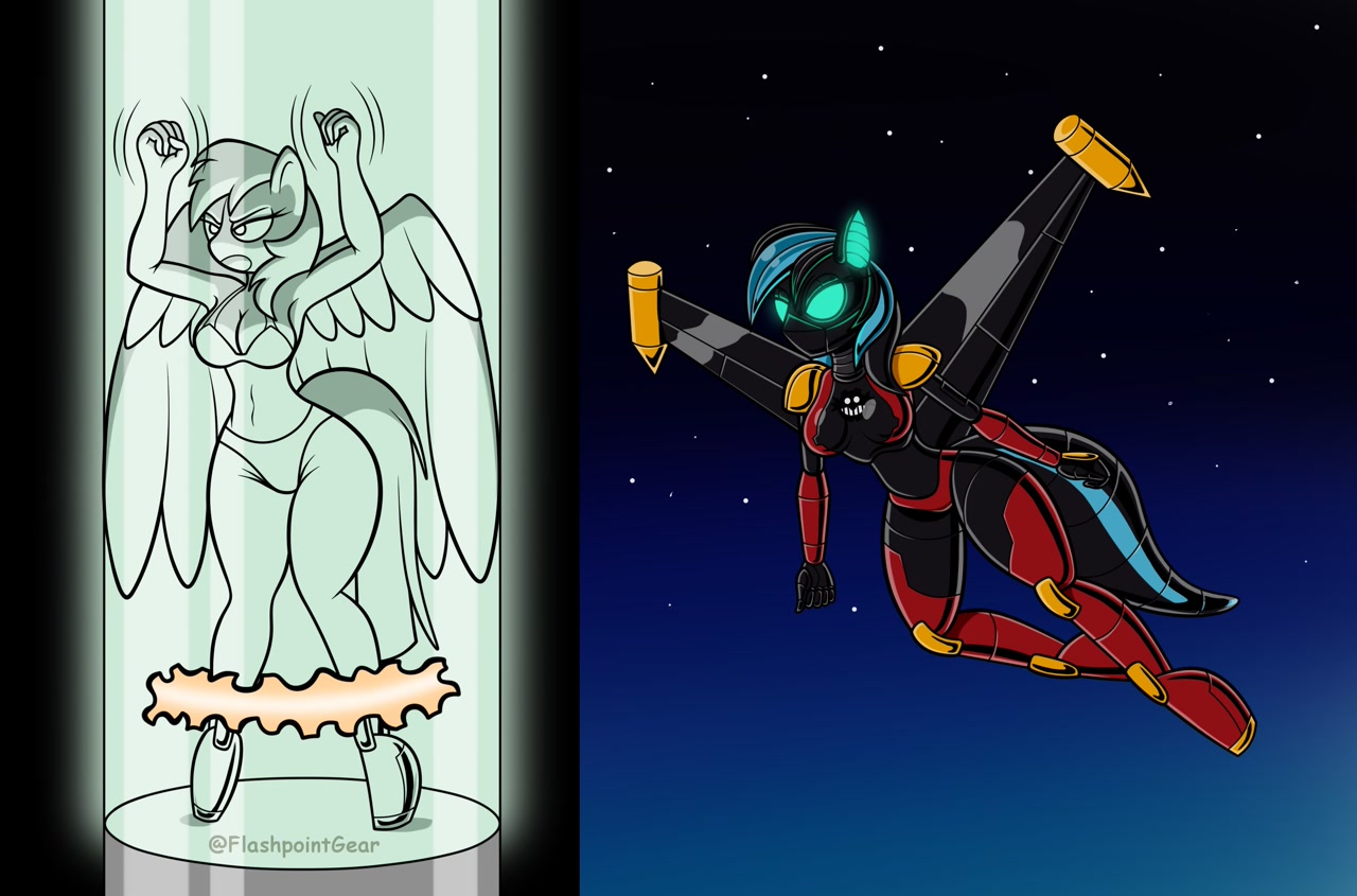 #3247148 - safe, alternate version, artist:flashpointgear, oc, oc:nightlight aura, pegasus ...