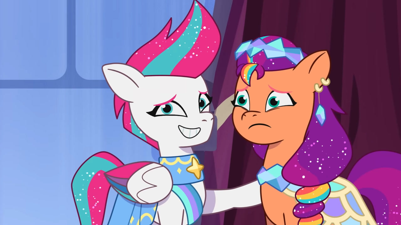 #3248119 - safe, screencap, sunny starscout, zipp storm, earth pony ...