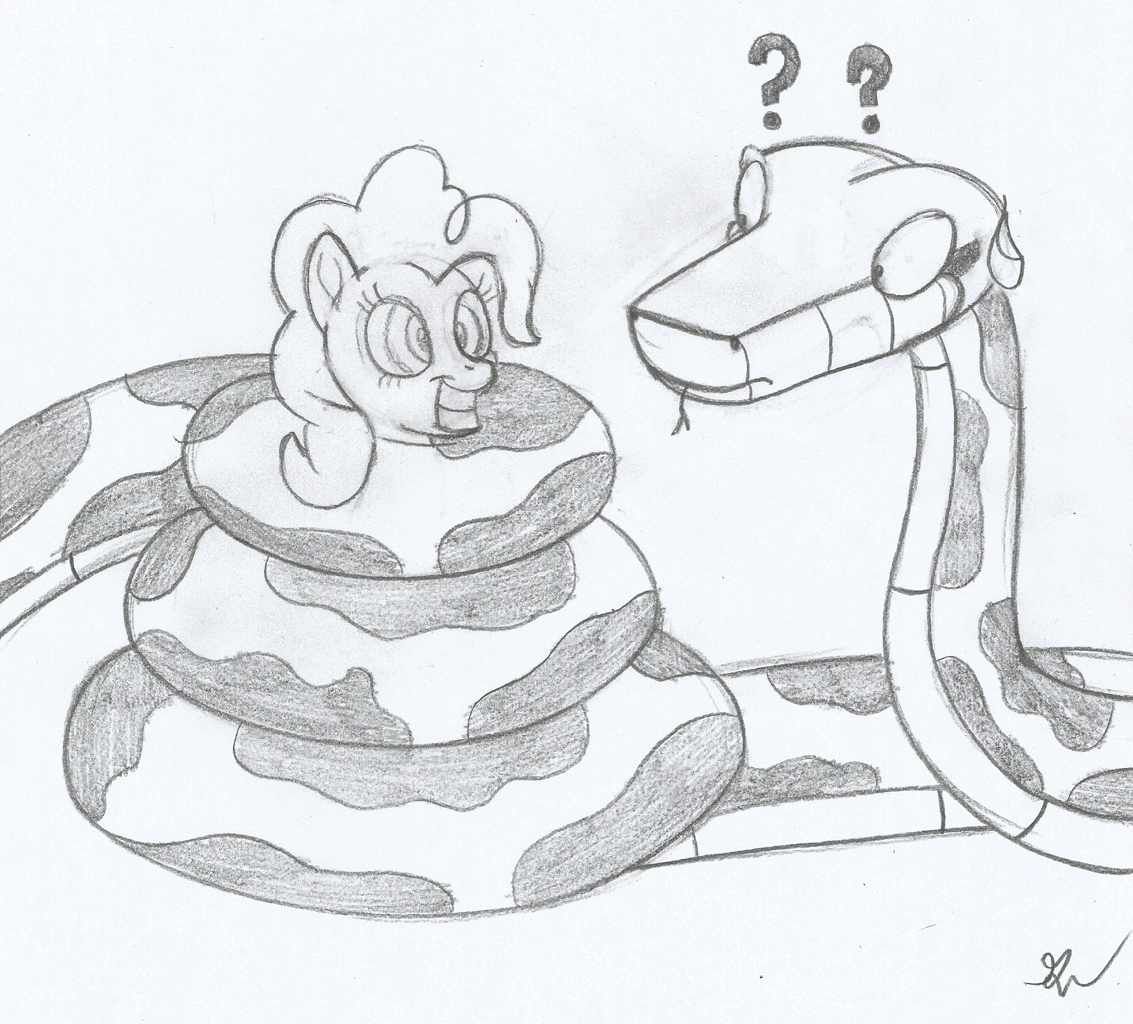 #3249968 - safe, artist:lol20, pinkie pie, earth pony, pony, python ...