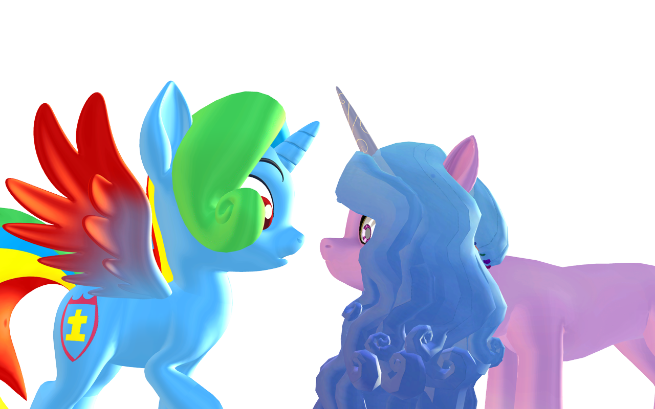 #3251555 - safe, artist:puzzlshield2, izzy moonbow, oc, oc:puzzle shield, alicorn, pony, unicorn ...