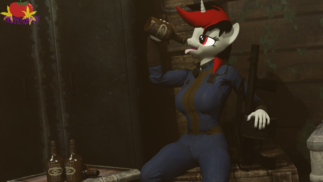 #3233976 - safe, artist:marianokun, oc, oc:blackjack, anthro, fallout ...