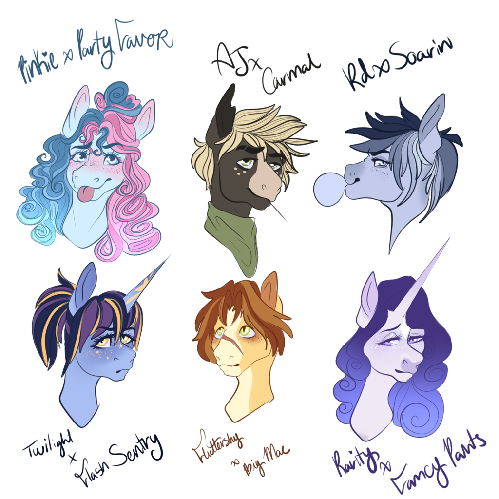 #3235246 - safe, artist:caliartshow, oc, oc only, earth pony, pegasus, pony, unicorn, blushing ...