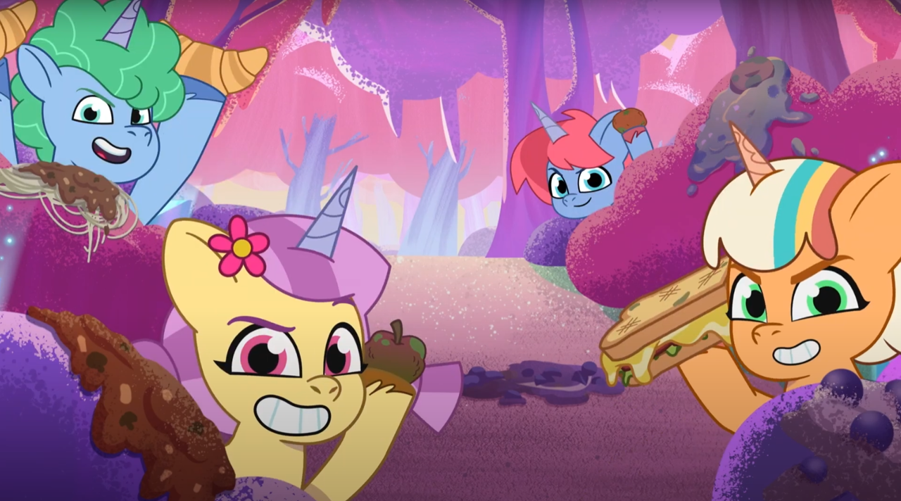 #3237115 - safe, screencap, kazoo (g5), molly blossom, peach fizz, pony ...