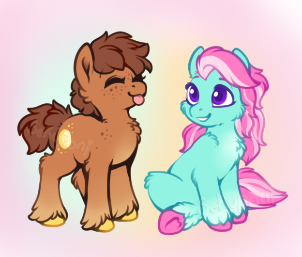 #3251941 - safe, artist:sekuponi, minty, oc, oc:lemon loaf, earth pony ...