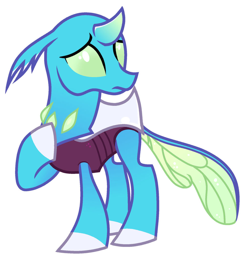 #3258806 - safe, artist:vi45, oc, changedling, changeling, floppy ears, simple background, solo ...