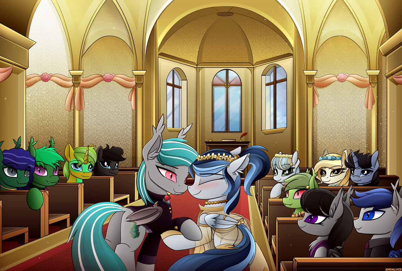 #3261515 - safe, artist:andaluce, oc, oc only, oc:aura northfleet, oc:eklipse, oc:hard sprocket ...