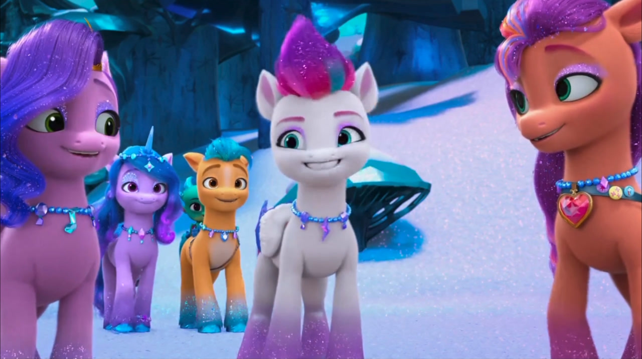 #3261992 - safe, screencap, hitch trailblazer, izzy moonbow, pipp petals, sparky sparkeroni ...