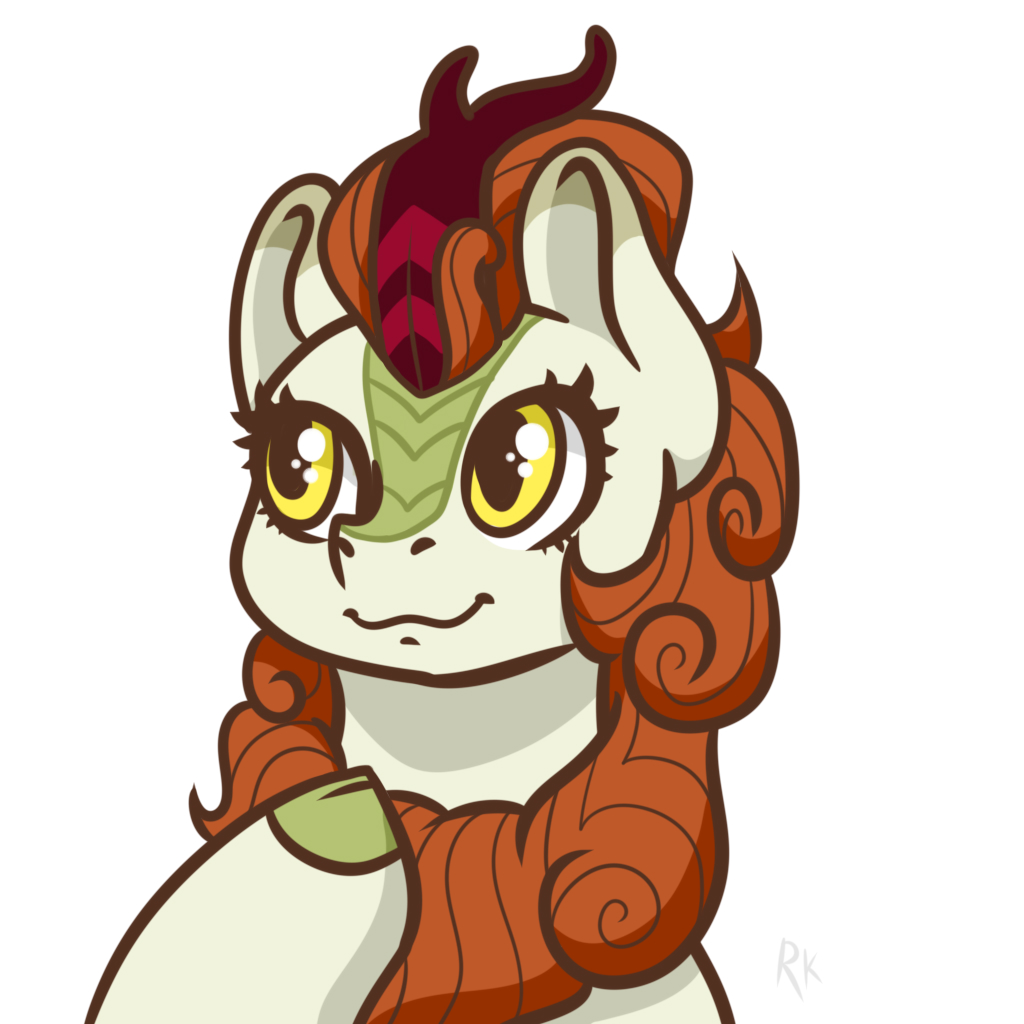#3262733 - safe, artist:ritork, autumn blaze, kirin, g4, bust, cloven ...