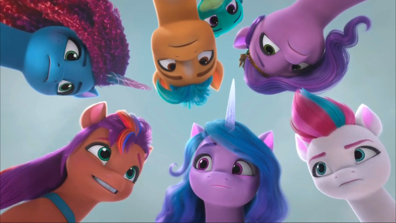 #3252667 - safe, screencap, hitch trailblazer, izzy moonbow, misty brightdawn, pipp petals ...