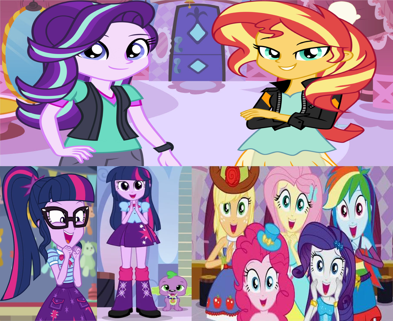 #3252798 - safe, alternate version, artist:awesomegamedude10, applejack, fluttershy, pinkie pie ...