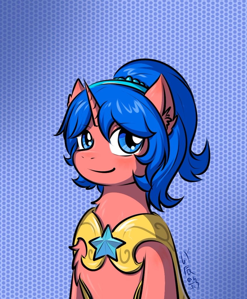 #3264950 - safe, artist:chen_ying, oc, oc:heavy halbard, pony, unicorn ...