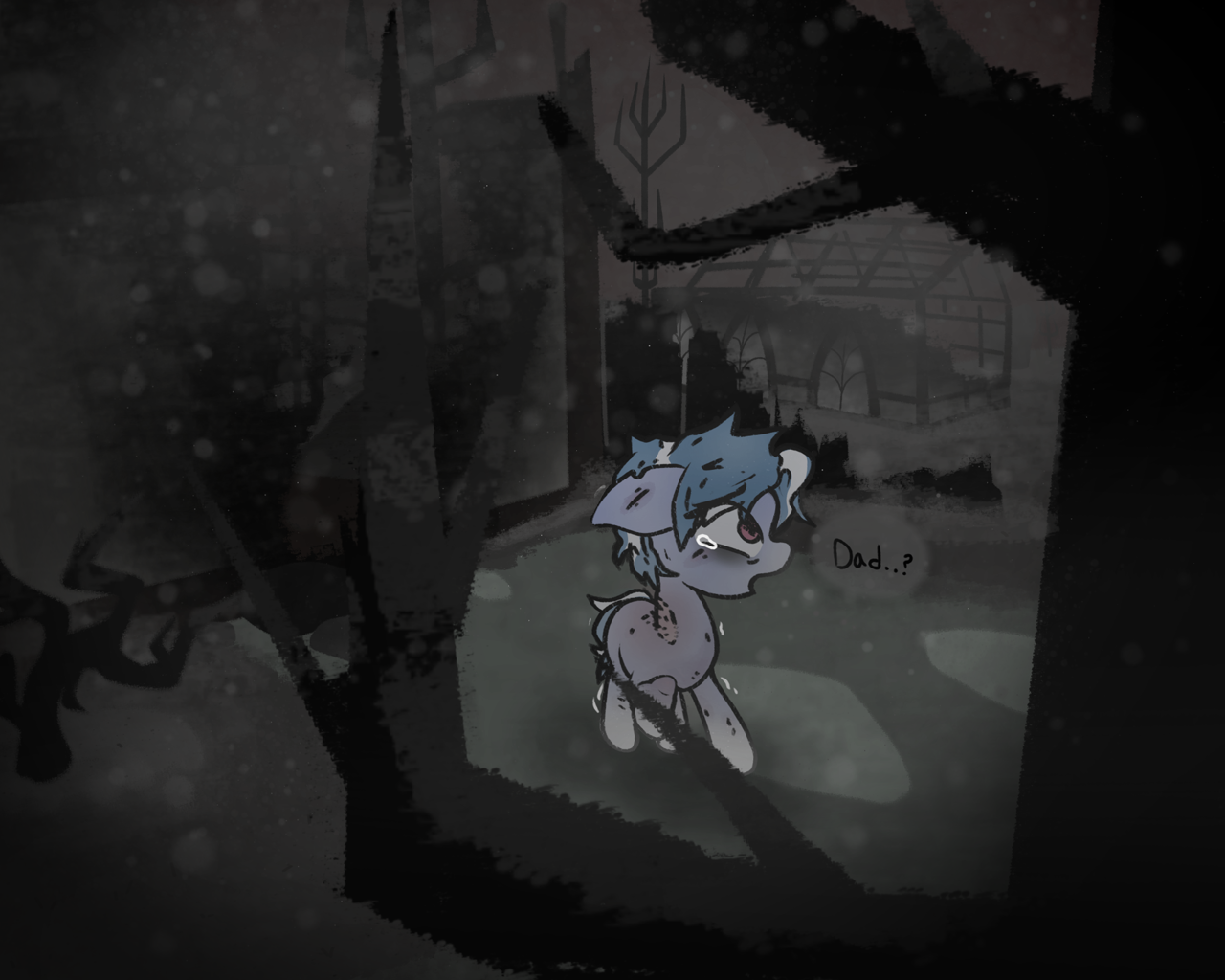 #3265420 - semi-grimdark, artist:yamston, oc, oc only, oc:little fawn ...