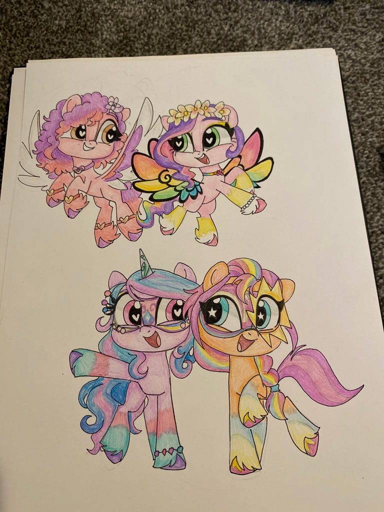 #3265517 - safe, artist:swirlmlp69768, izzy moonbow, pipp petals, ruby ...