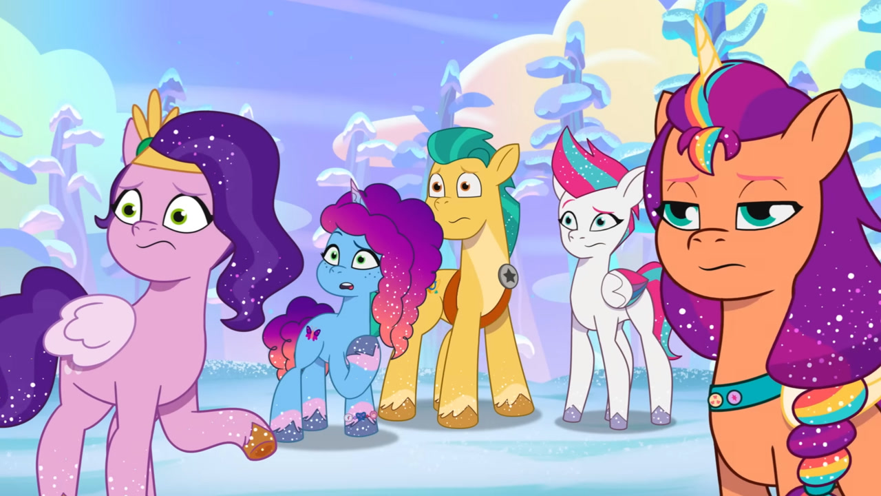 #3267805 - safe, screencap, hitch trailblazer, misty brightdawn, pipp petals, sunny starscout ...