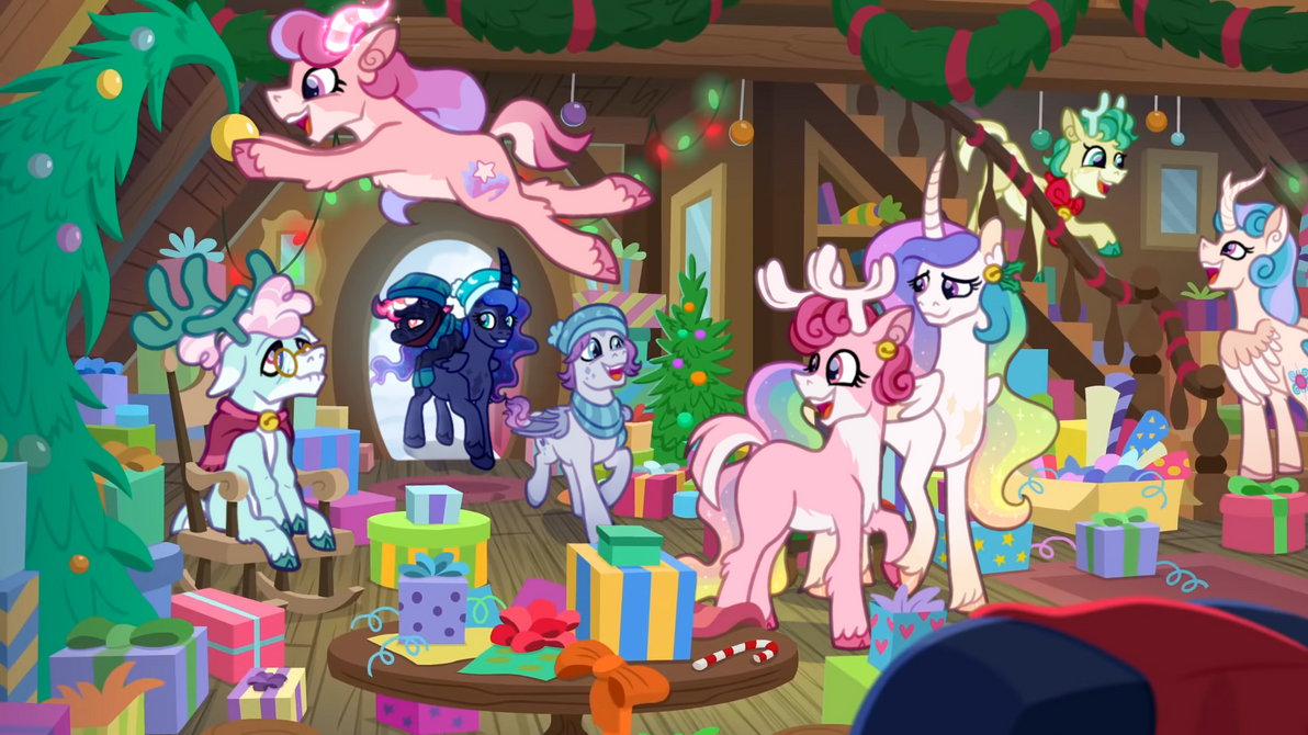 #3268446 - safe, artist:computerstickman, alice the reindeer, aurora ...