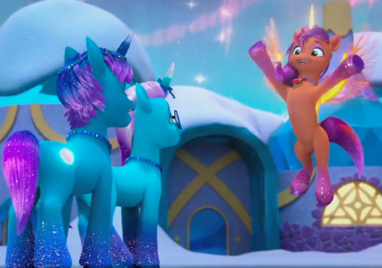 #3268517 - safe, screencap, comet (g5), sunny starscout, alicorn, auroricorn, pony, g5, my ...