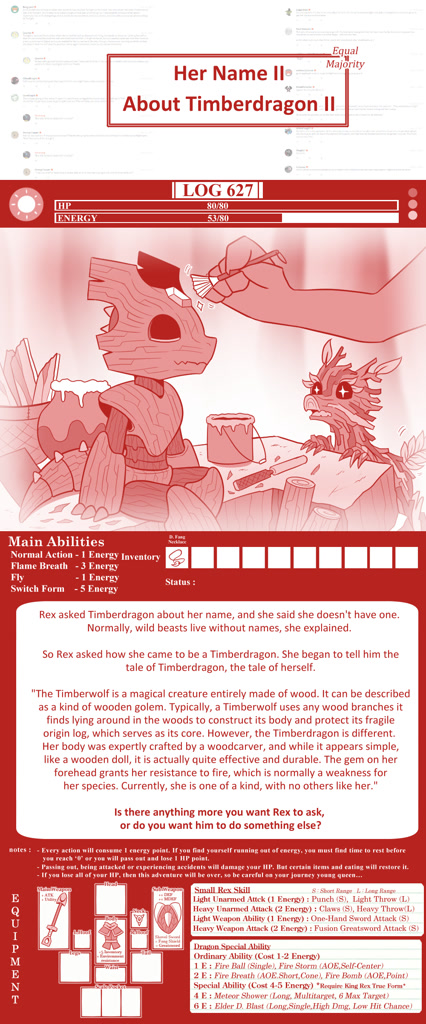 #3269904 - safe, artist:vavacung, oc, dragon, timber wolf, comic:the adventure logs of young ...