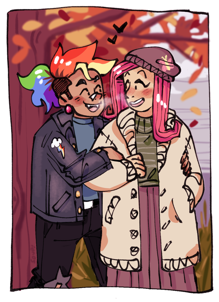 #3253241 - safe, artist:maddzroks, fluttershy, rainbow dash, human ...