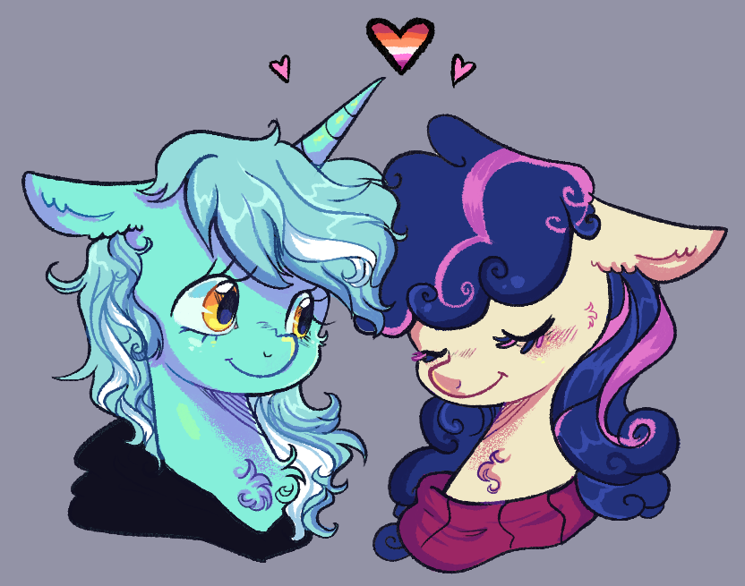 #3254332 - safe, artist:kreeeeeez, bon bon, lyra heartstrings, sweetie ...