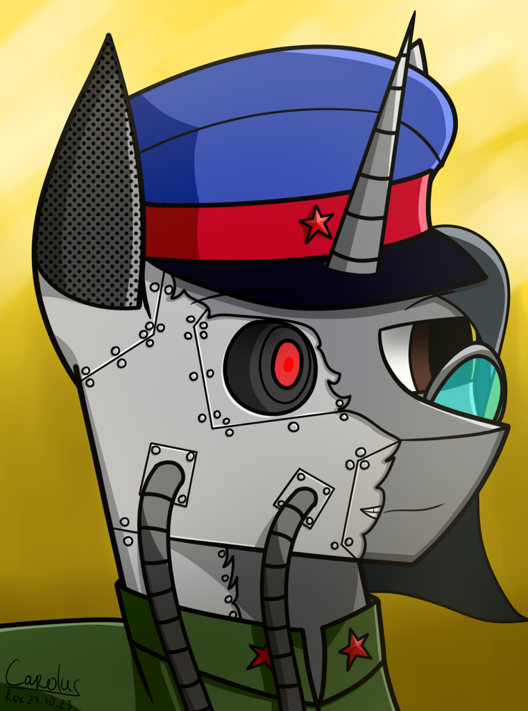 #3254505 - safe, artist:carolus rex, oc, oc only, cyborg, cyborg pony ...