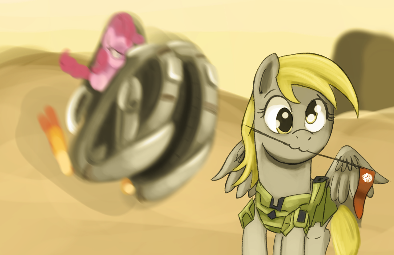 #3254943 - safe, artist:gorebox, derpy hooves, pinkie pie, earth pony ...