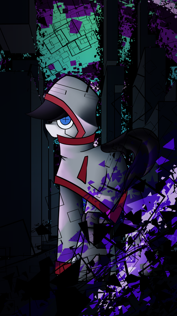 #3255401 - safe, oc, oc:gho, cyborg, cyborg pony, pony, cyberpunk, solo ...