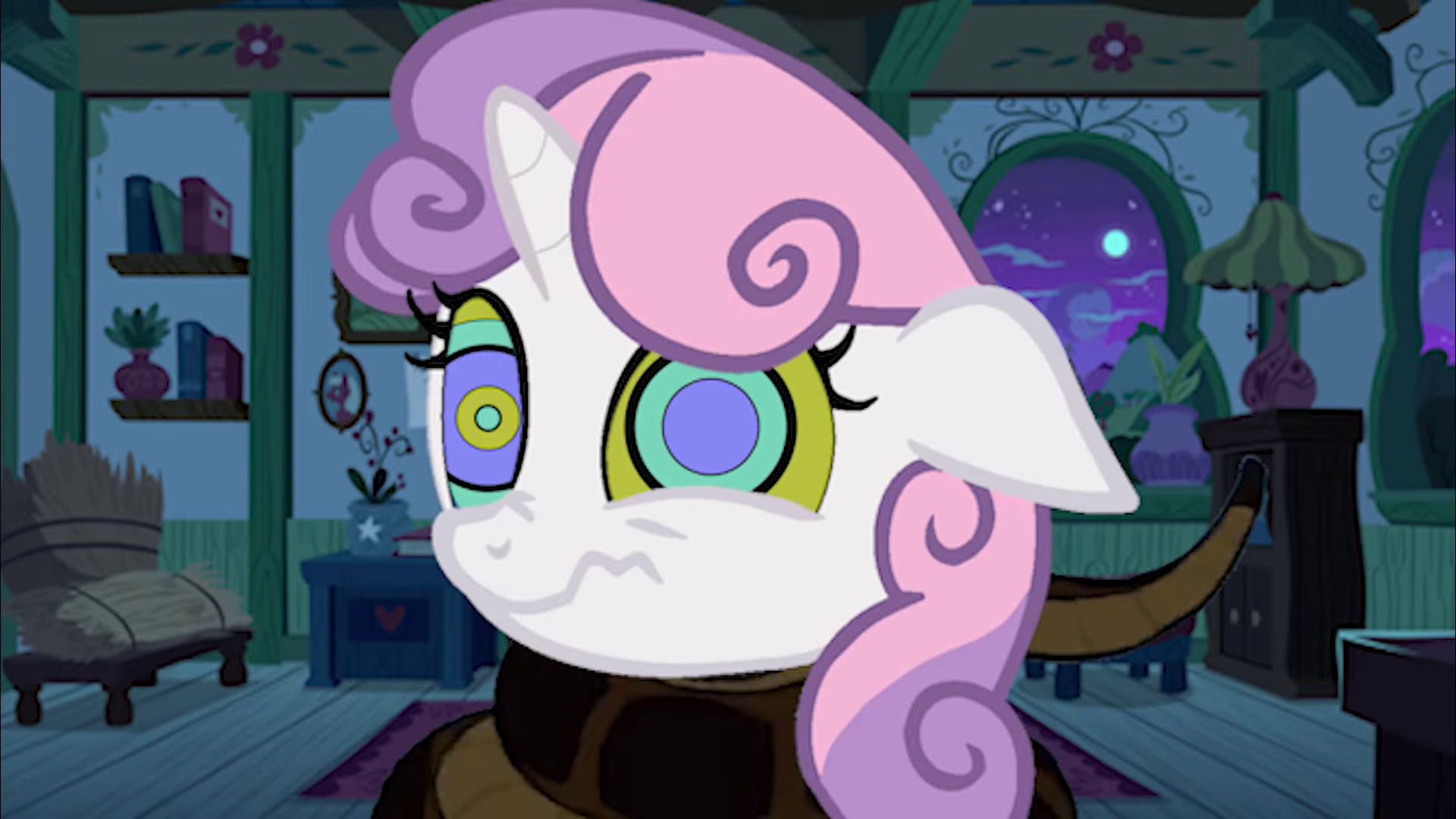 #3256629 - safe, artist:ocean lover, rarity, sweetie belle, pony, snake ...