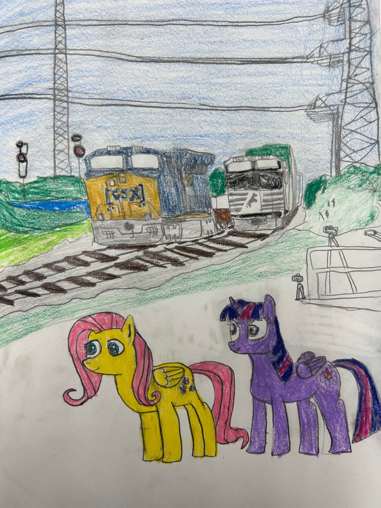 #3257021 - safe, artist:alanrailfannergamer, fluttershy, twilight sparkle, alicorn, pegasus, csx ...