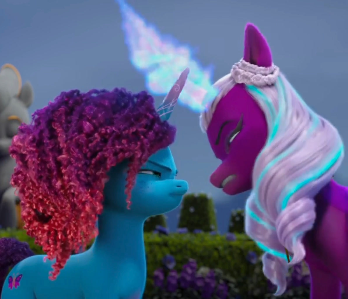 #3257029 - safe, screencap, misty brightdawn, opaline arcana, alicorn, pony, unicorn, g5, my ...