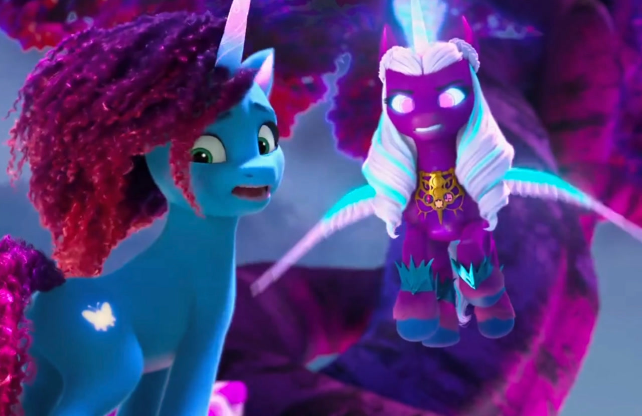 #3257063 - safe, screencap, misty brightdawn, opaline arcana, alicorn, pony, unicorn, g5, my ...