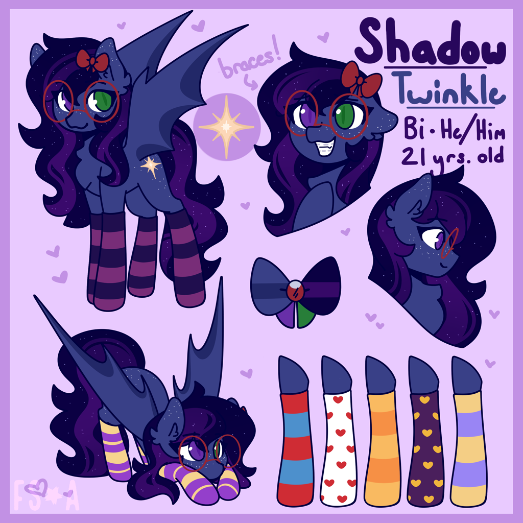 #3038029 - safe, artist:fuzzystarart, oc, oc only, oc:shadow twinkle, bat pony, pony, bat pony ...
