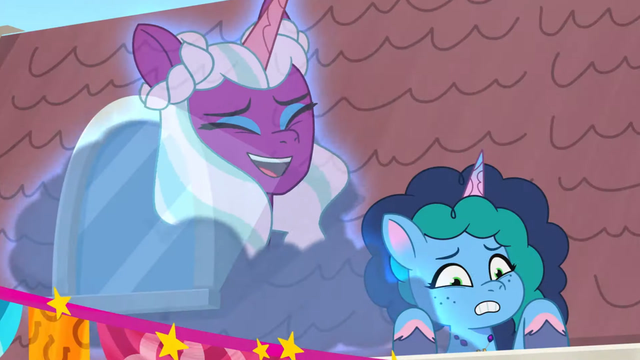 #3043283 - safe, screencap, misty brightdawn, opaline arcana, alicorn, pony, unicorn, g5, my ...