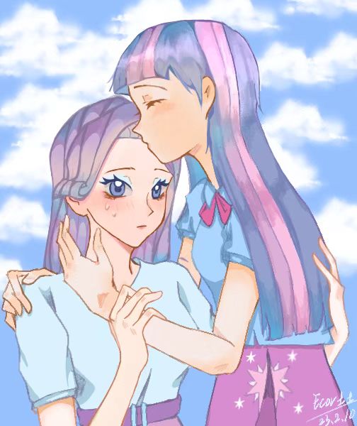 #3043868 - safe, artist:ecor土土, rarity, twilight sparkle, human ...