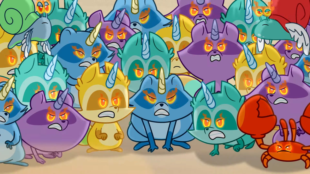 #3043961 - safe, screencap, mcsnips-a-lot, crab, pegasnail, raccoon ...