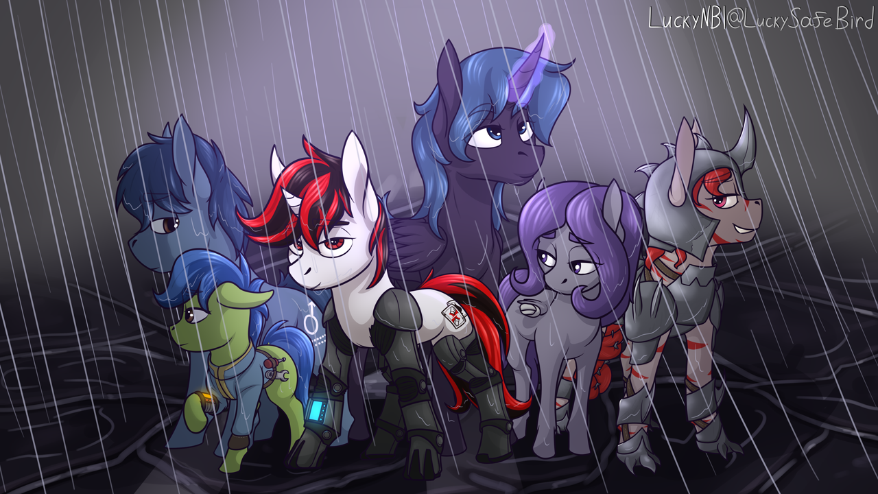 #3045730 - safe, artist:luckynb, oc, oc only, oc:blackjack, oc:lacunae, oc:morning glory ...