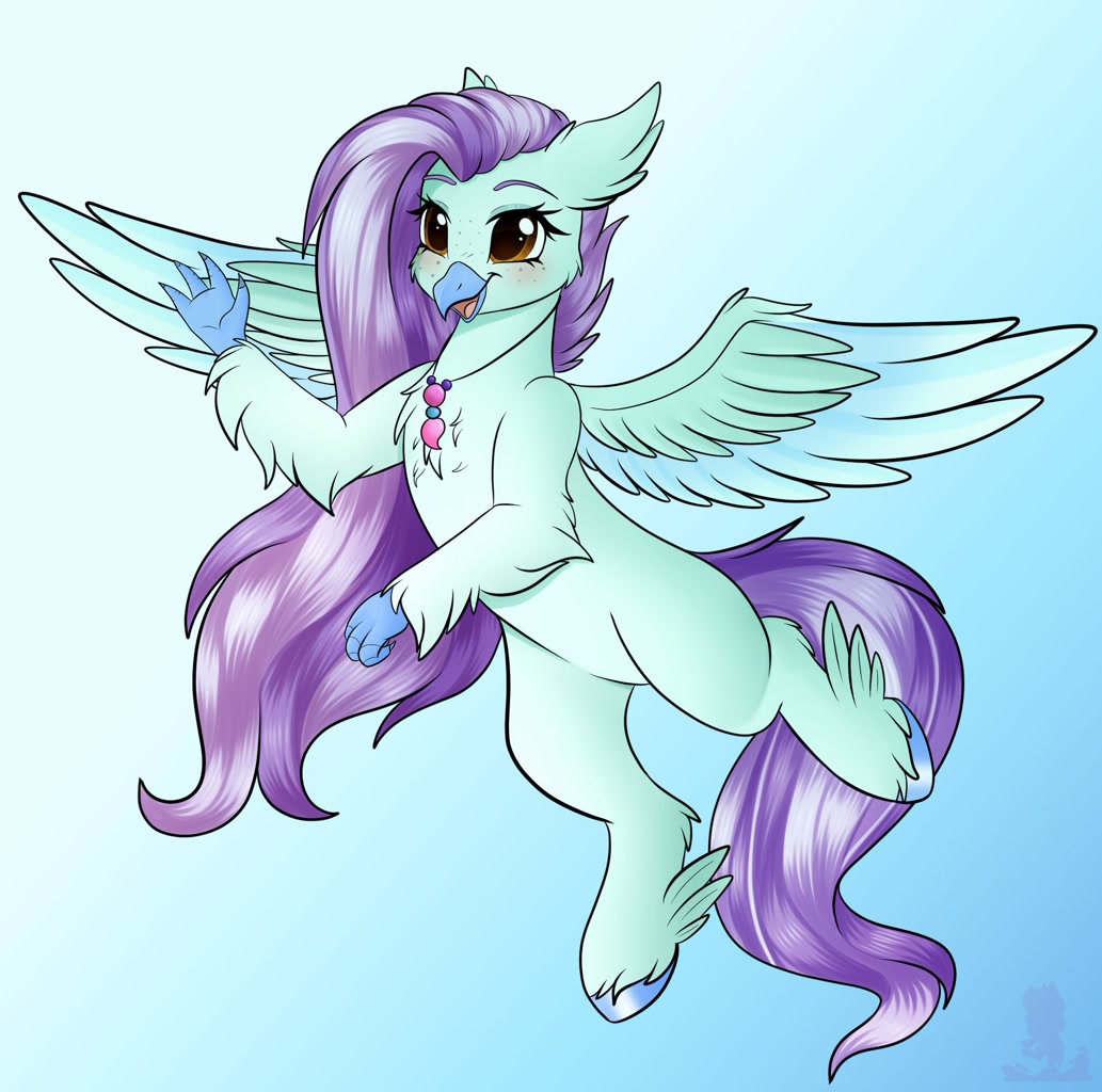 #3046677 - safe, artist:monsoonvisionz, oc, oc:ocean breeze (savygriffs), classical hippogriff ...