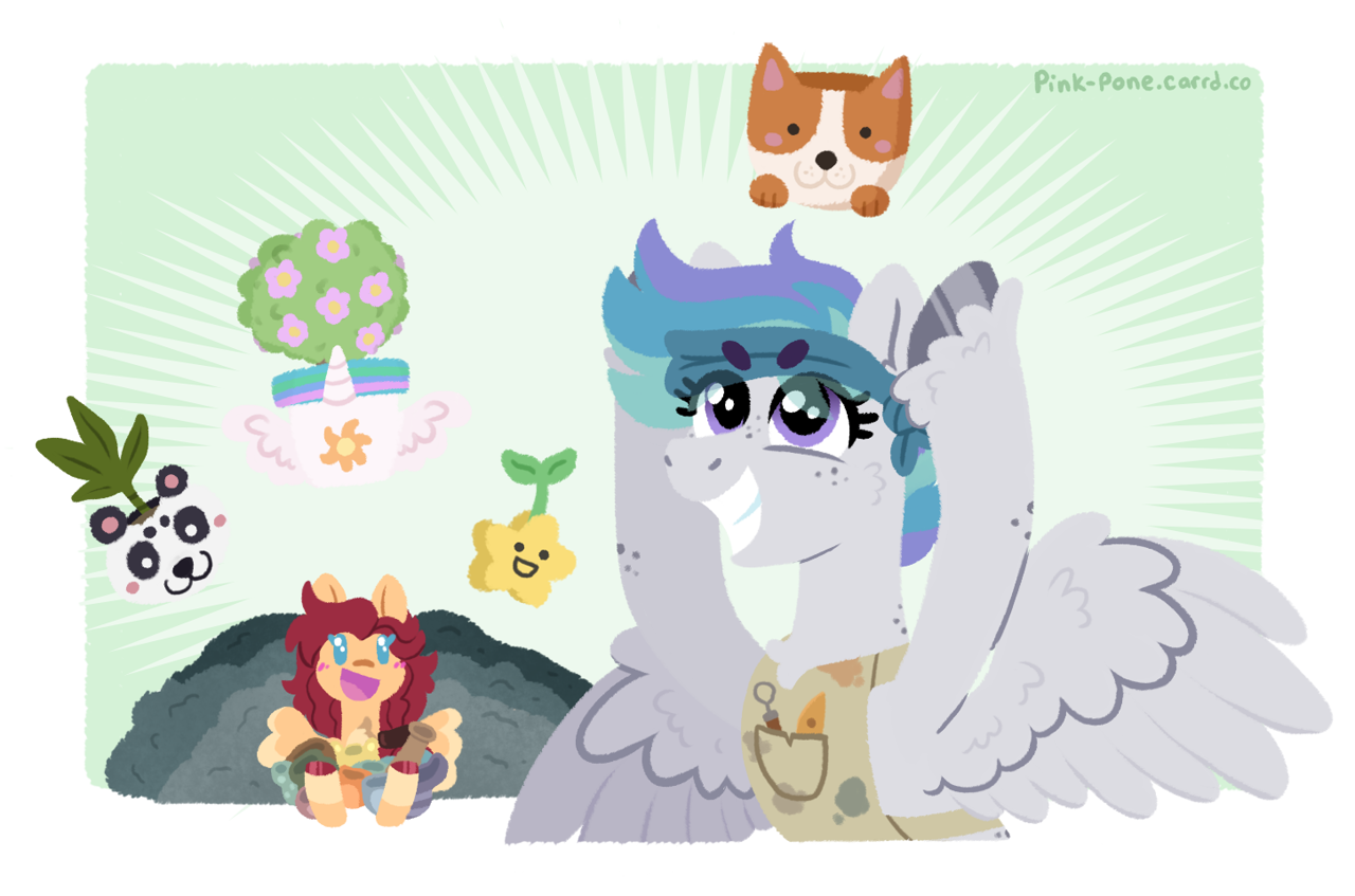 #3047173 - safe, artist:pink-pone, oc, oc only, oc:heather, oc:rio, pegasus, pony, female, mare ...