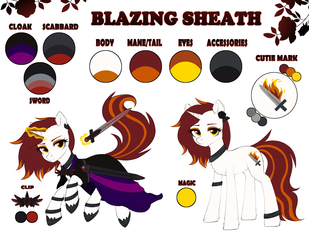 #3047552 - safe, artist:avrameow, oc, oc only, oc:blazing sheath, pony, unicorn, chest fluff ...