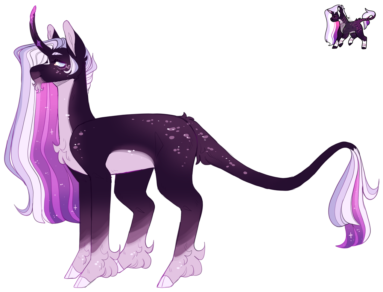 #3049168 - safe, artist:sleepy-nova, oc, oc:sacred dream, pony, unicorn, curved horn, female ...