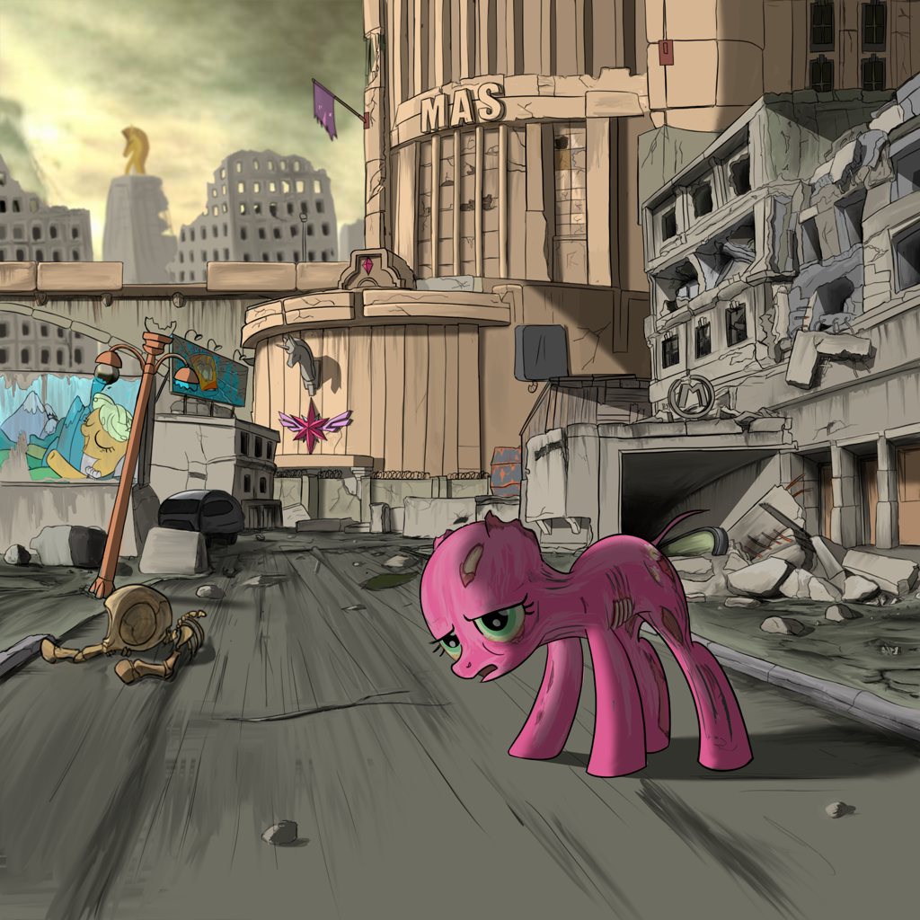 #3050175 - semi-grimdark, artist:dddromm, cheerilee, oc, oc only, ghoul ...