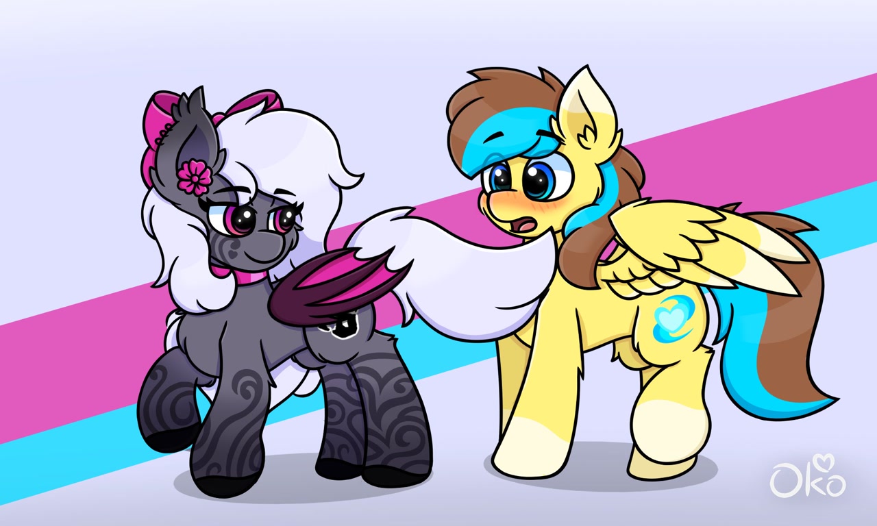 #3051404 - safe, artist:okopod, oc, oc only, oc:okopod, oc:zenjihra, bat pony, pegasus, pony ...