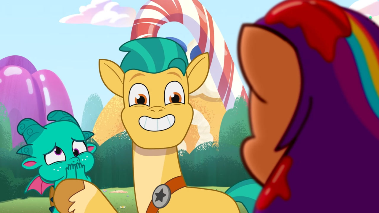 #3052703 - safe, screencap, hitch trailblazer, sparky sparkeroni, sunny starscout, dragon, earth ...