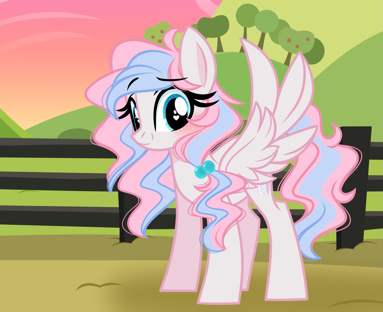 #3040599 - safe, artist:emberslament, oc, oc:demure breeze, pegasus, pony, female, heart, heart ...