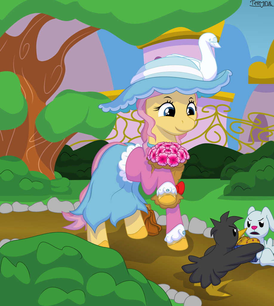 #3041017 - safe, artist:terminalhash, swan song, bird, earth pony, pony ...