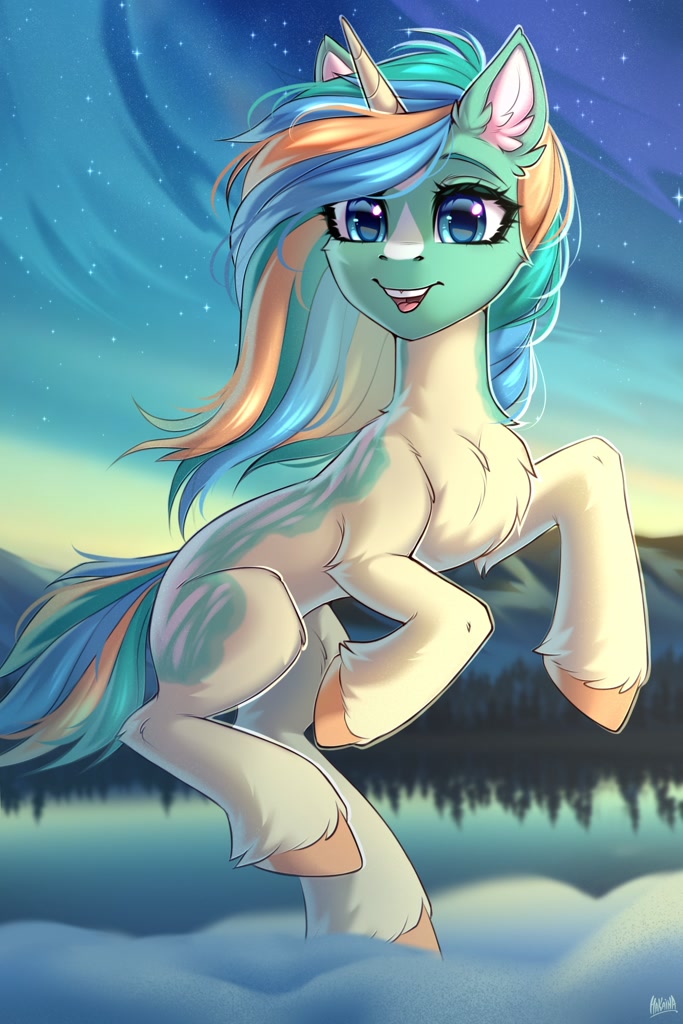 #3041719 - safe, artist:hakaina, oc, oc only, oc:sunny sandbar, pony, unicorn, blaze (coat ...