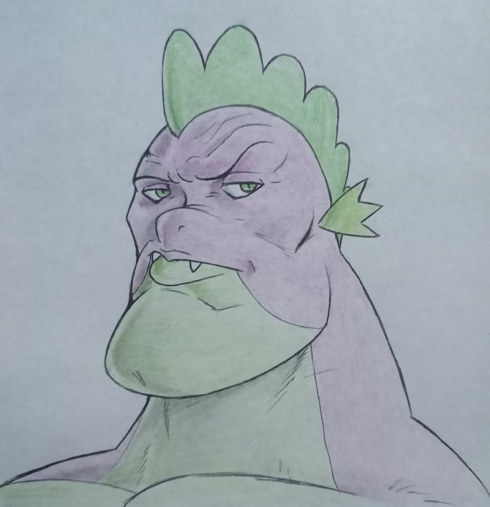 #3042439 - safe, artist:public mistake, spike, dragon, g4, adult, adult ...