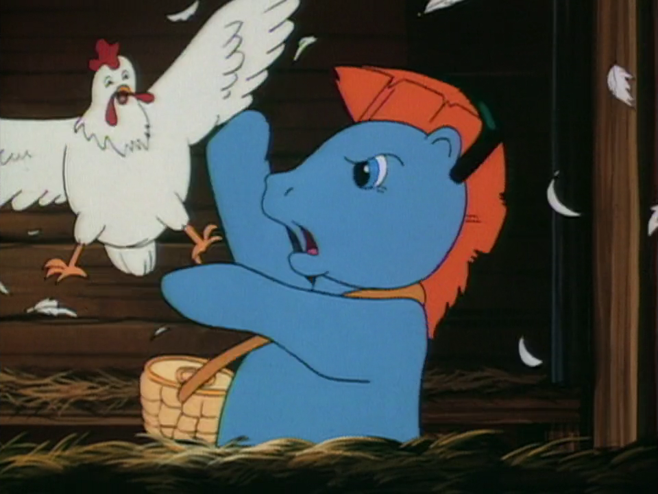 #3042617 - safe, screencap, teddy, bird, chicken, earth pony, pony ...