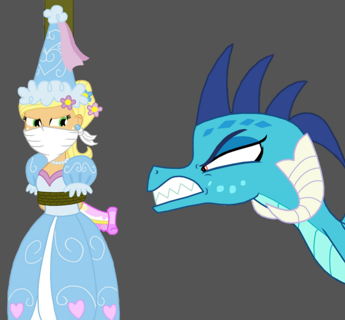 #3060658 - safe, artist:robukun, applejack, princess ember, dragon ...